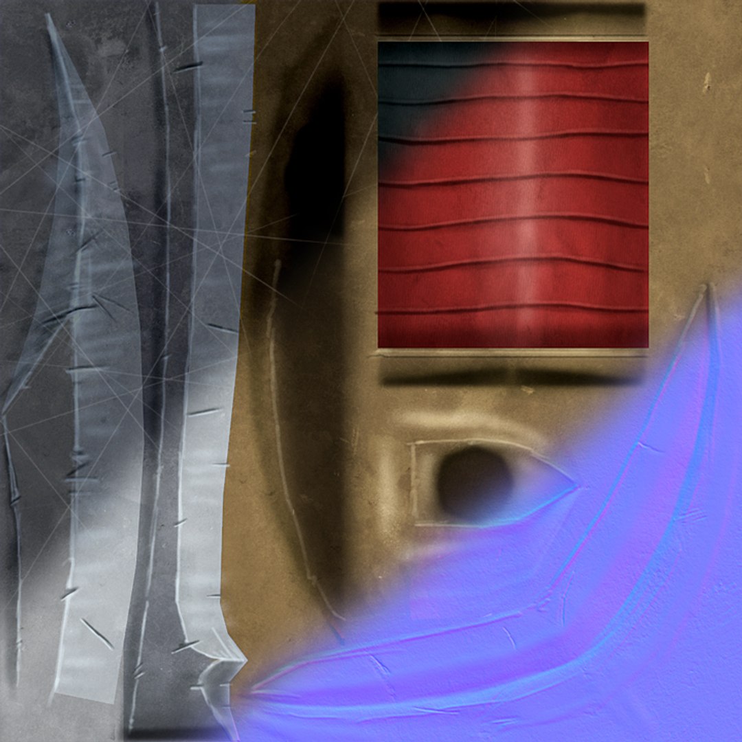 hand painted scimitar sword 3d model