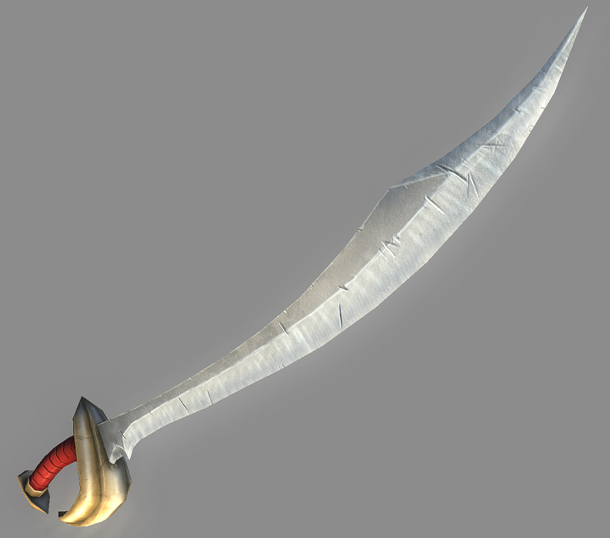 hand painted scimitar sword 3d model