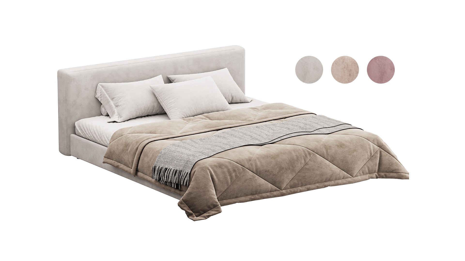 3D Brody King Bed Model - TurboSquid 2326814