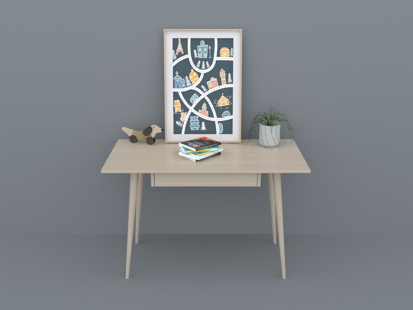 3D Model Desk In Home D5 - TurboSquid 1763397