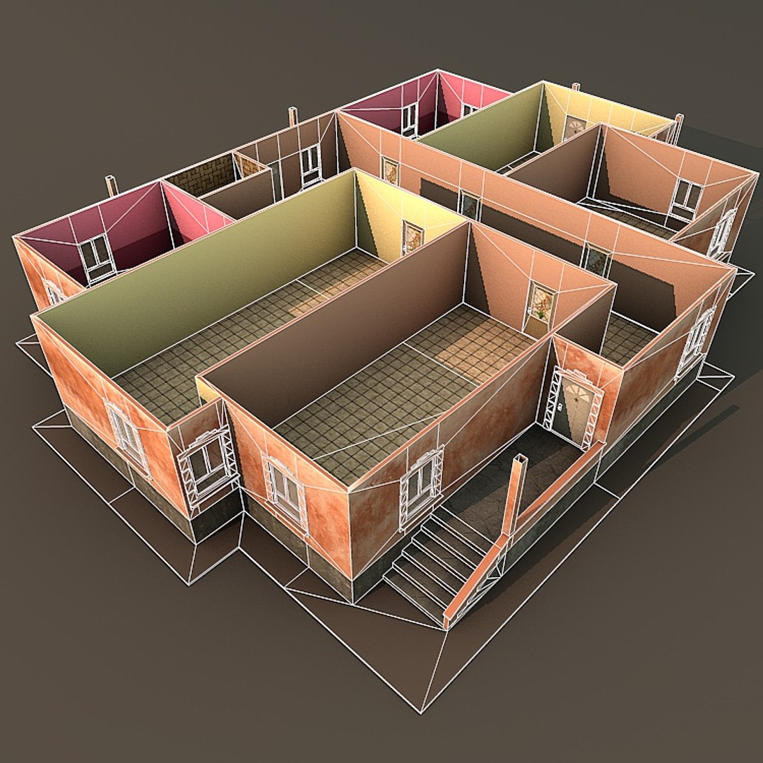 house interior building obj