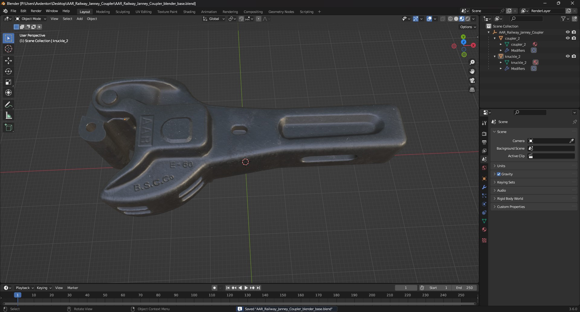 AAR Railway Janney Coupler 3D Model - TurboSquid 2307836