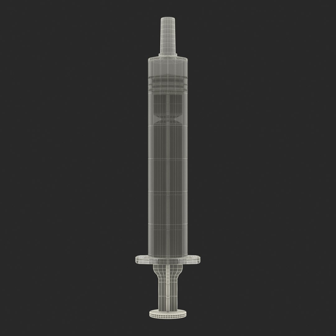 3d model of disposable syringe 2ml