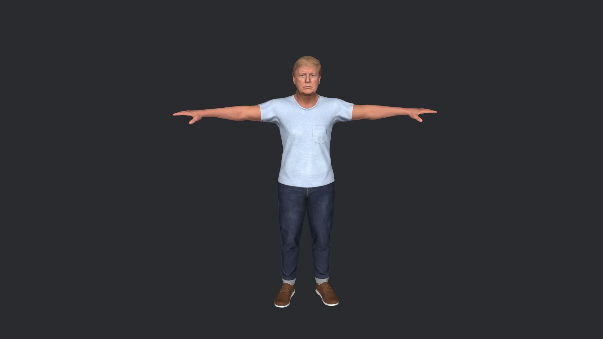 3D Donald Trump Hyper Realistic Full Body Fully Rigged Character model ...