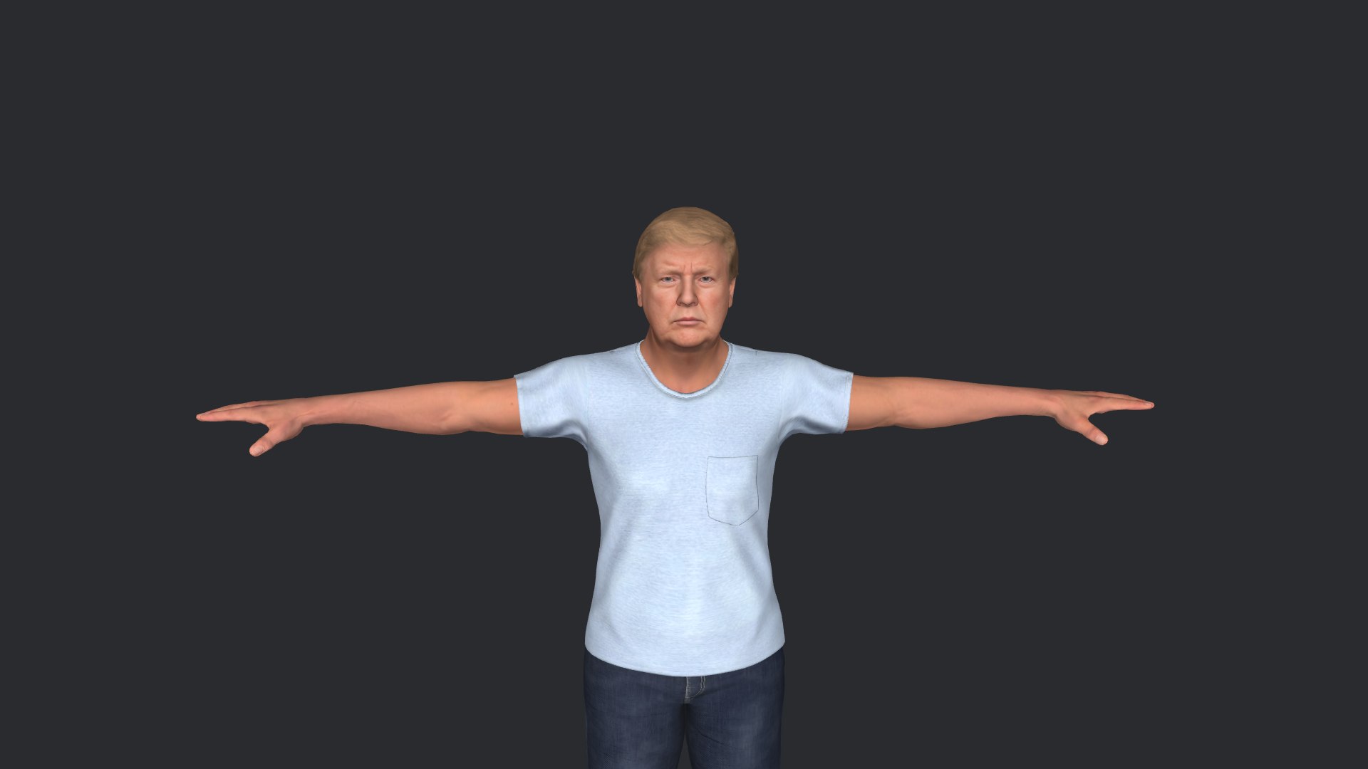 3D Donald Trump Hyper Realistic Full Body Fully Rigged Character model ...