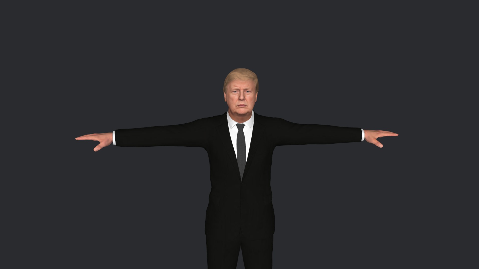 3D Donald Trump Hyper Realistic Full Body Fully Rigged Character model ...