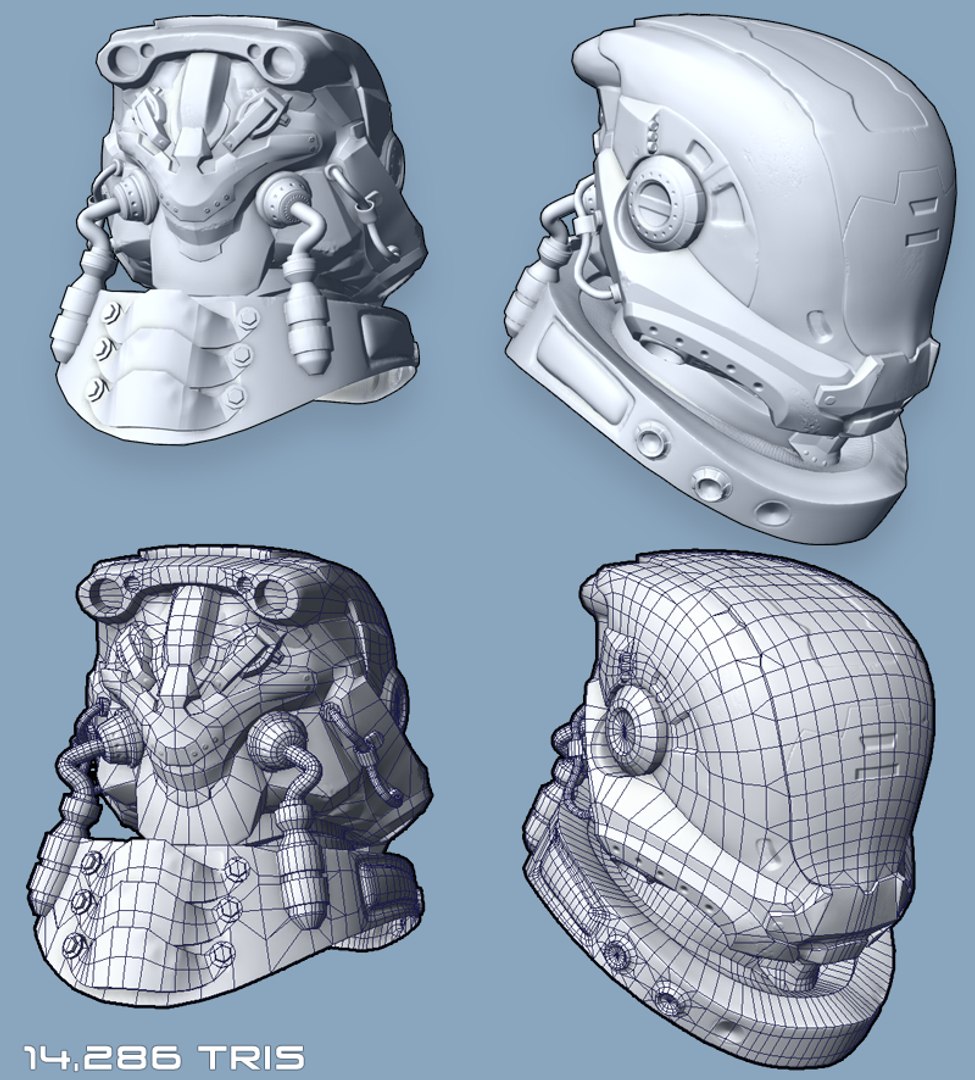Ready Sci Fi Helmet 3d Obj