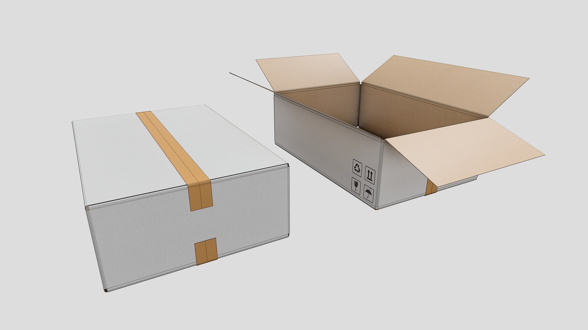 3D Cardboard Box 10 With Pbr 4K 8K - TurboSquid 1719977