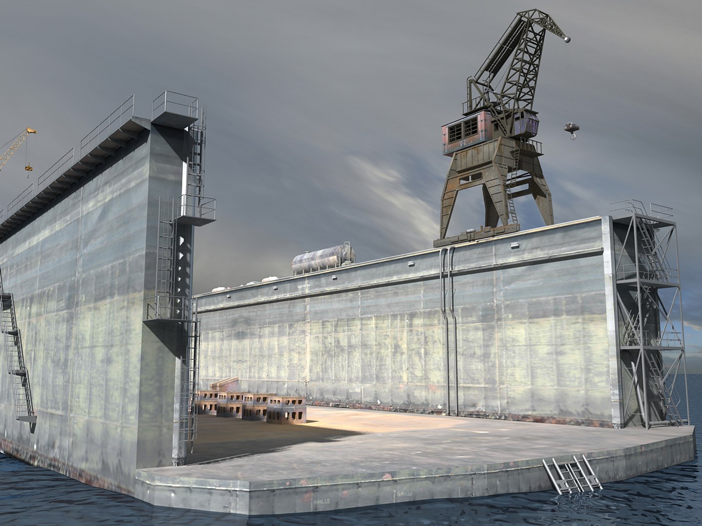 Dry Dock 3D Model - TurboSquid 1194986