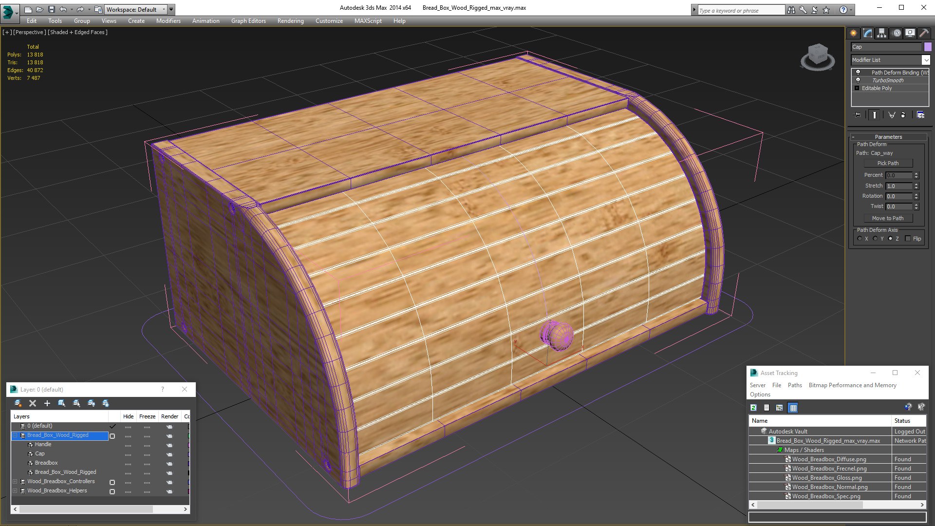 Bread Box Wood Rigged 3D model - TurboSquid 1906563