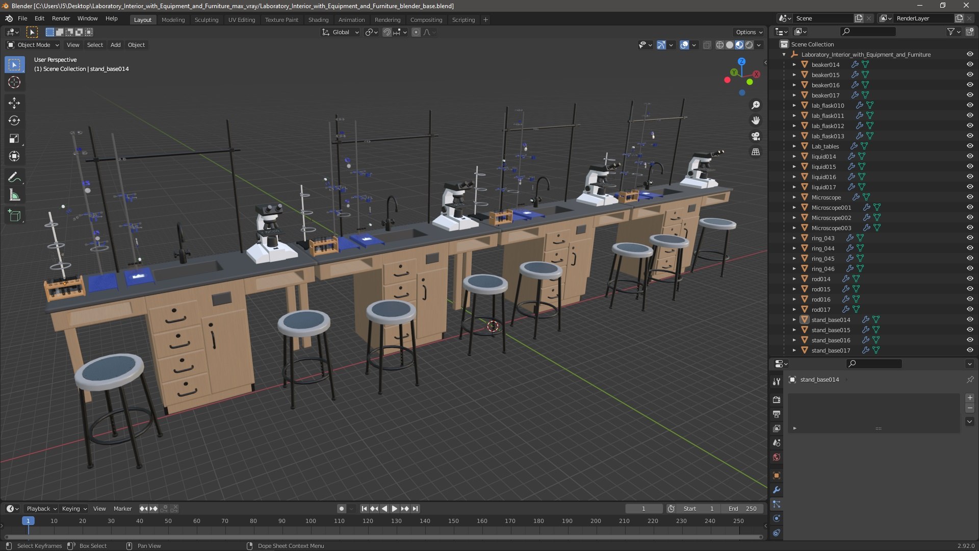 3D Laboratory Interior With Equipment And Furniture Model - TurboSquid ...