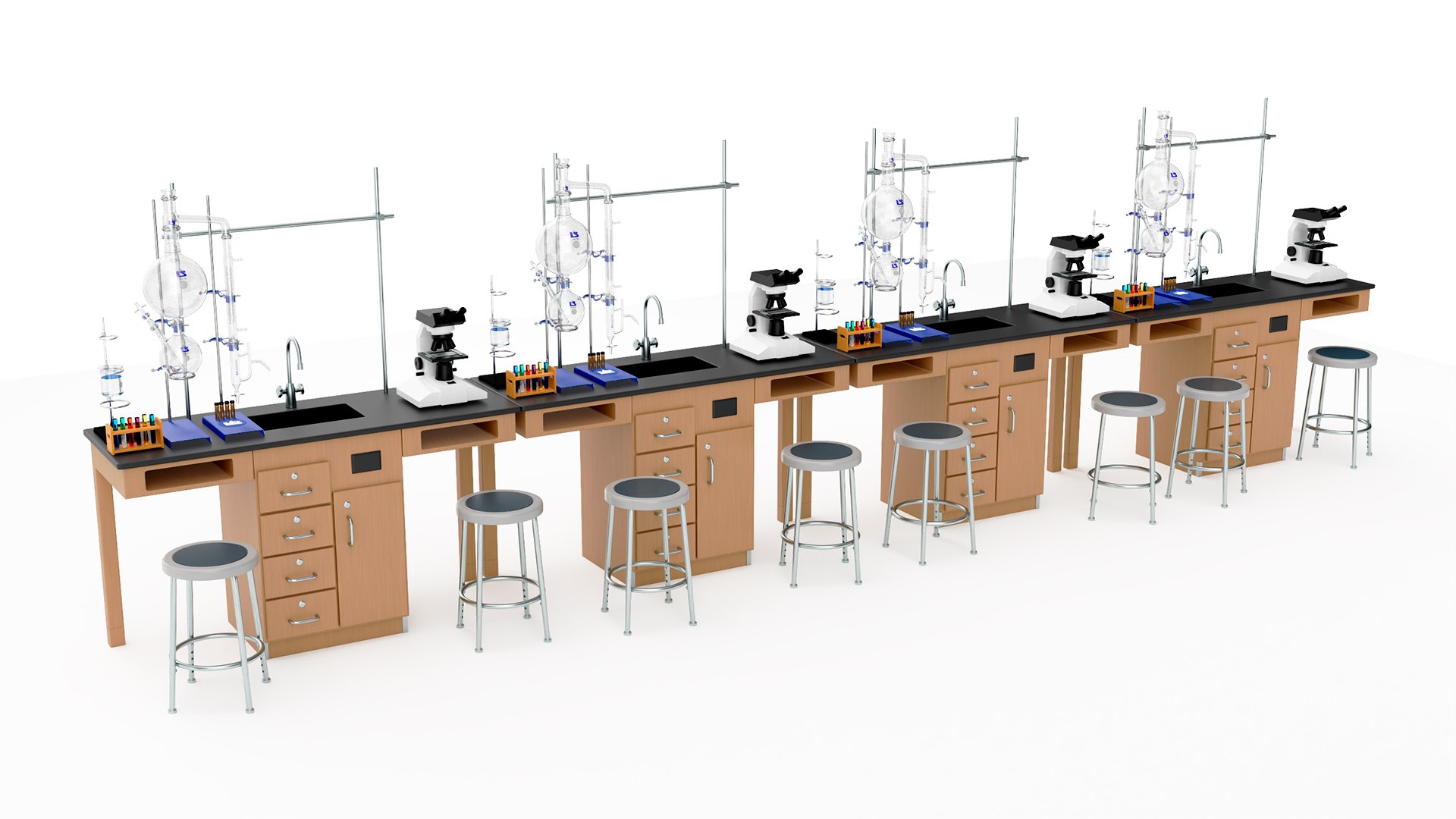 3D Laboratory Interior With Equipment And Furniture Model - TurboSquid ...