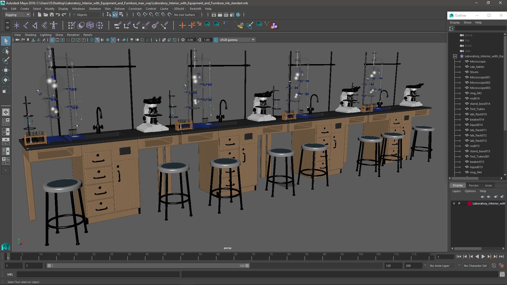 3D Laboratory Interior With Equipment And Furniture Model - TurboSquid ...