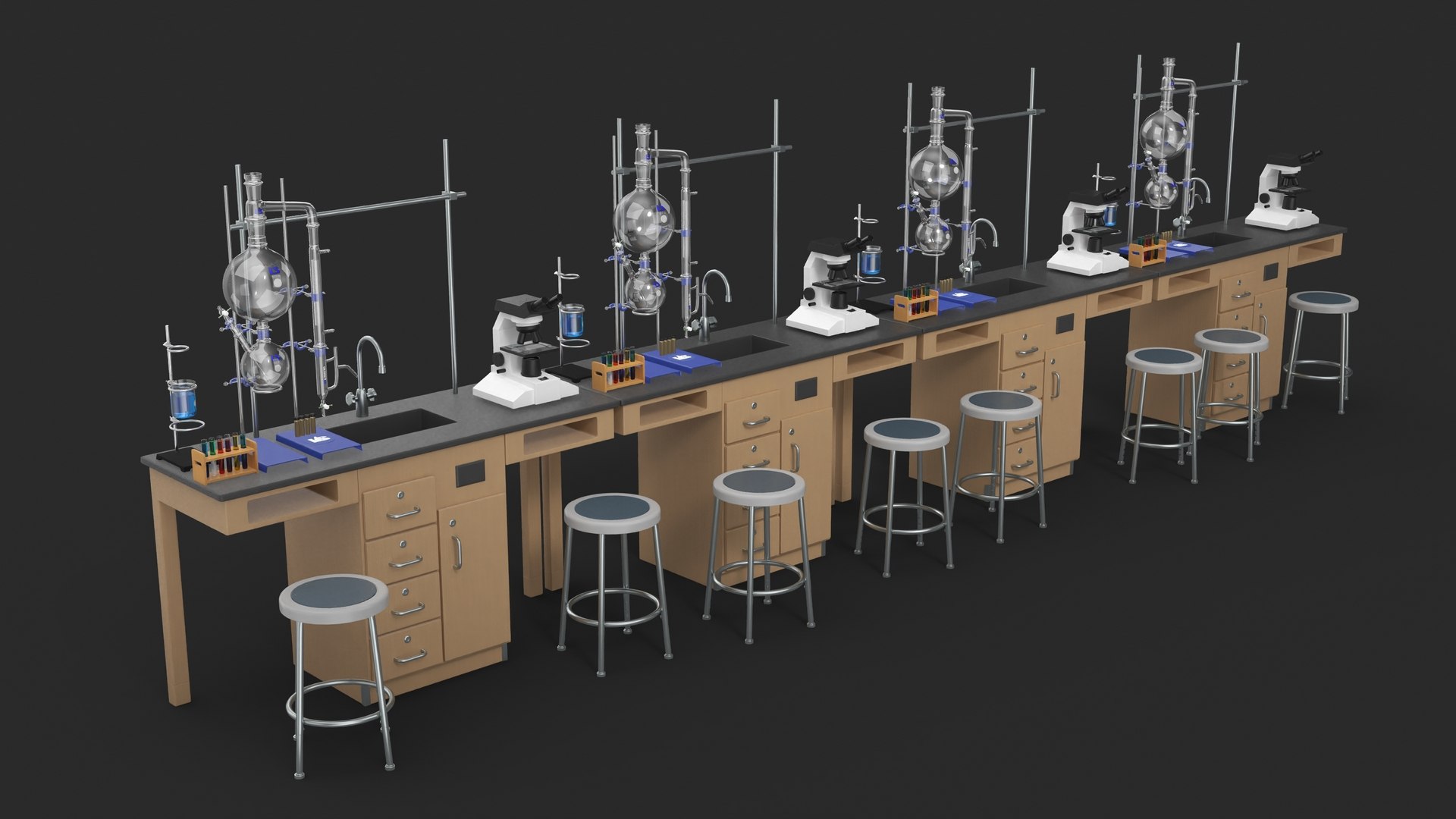 3D Laboratory Interior With Equipment And Furniture Model - TurboSquid 2285056