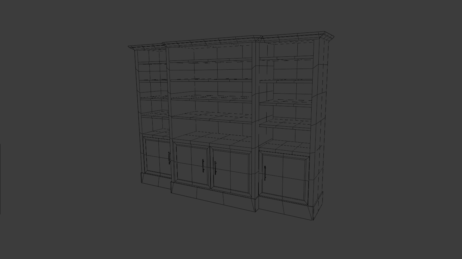 BOOK SHELF GAME READY LOW POLY 3D - TurboSquid 1963070
