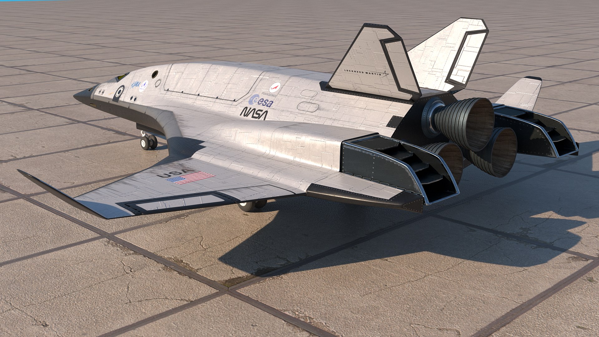 Futuristic Space Shuttle 3D - TurboSquid 1798392