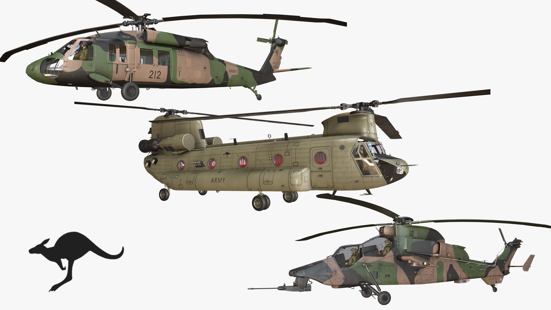 Australian Army Helicopters Collection Model - TurboSquid 2394997