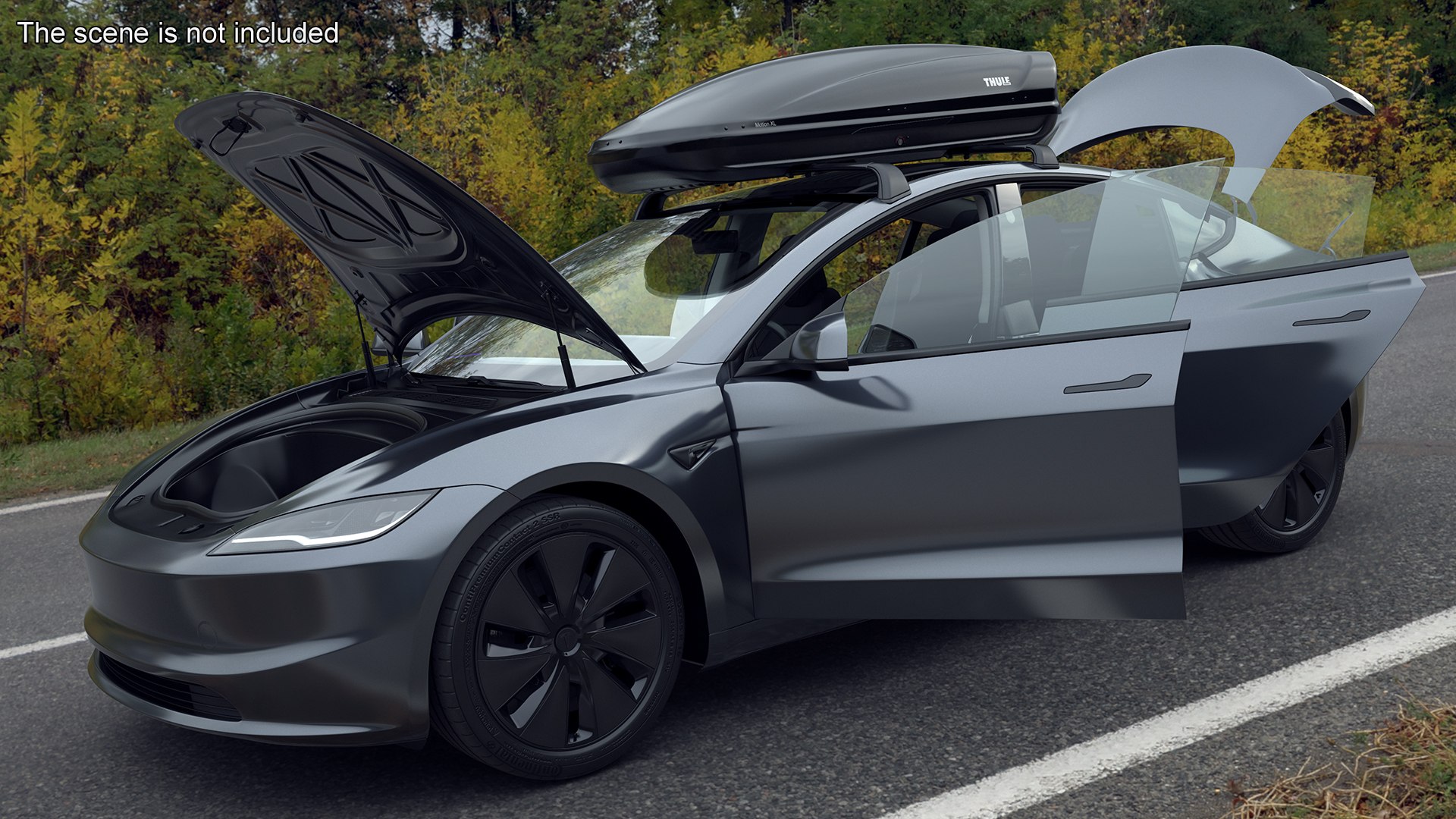 3D Tesla Model 3 2024 With Roofbox Model - TurboSquid 2290702