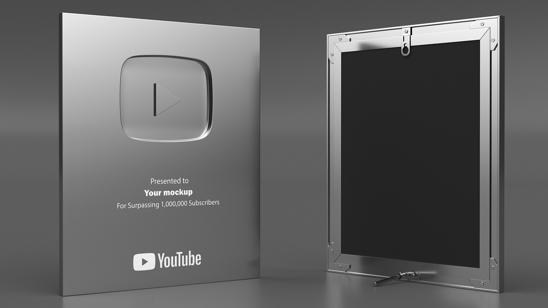 3D Silver Youtube Plaque Model - TurboSquid 2164083