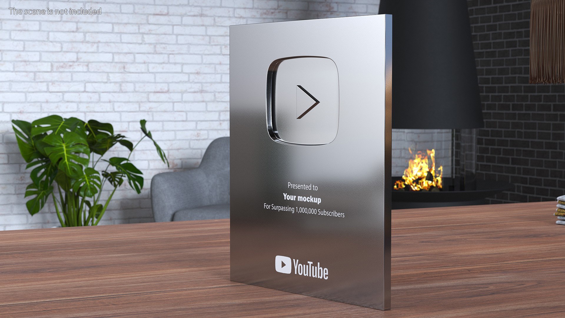 3D Silver Youtube Plaque Model - TurboSquid 2164083