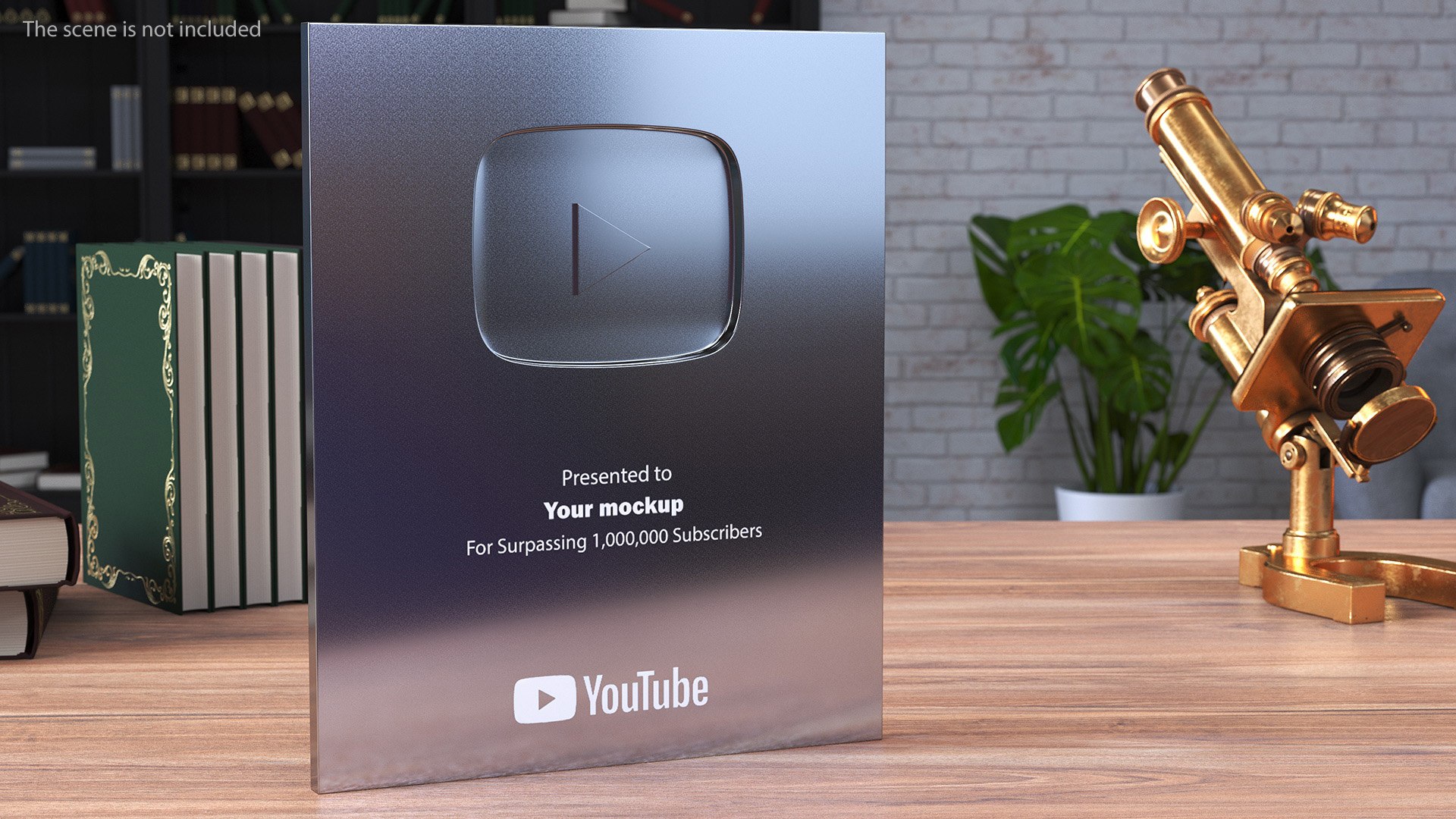 3D Silver Youtube Plaque Model - TurboSquid 2164083