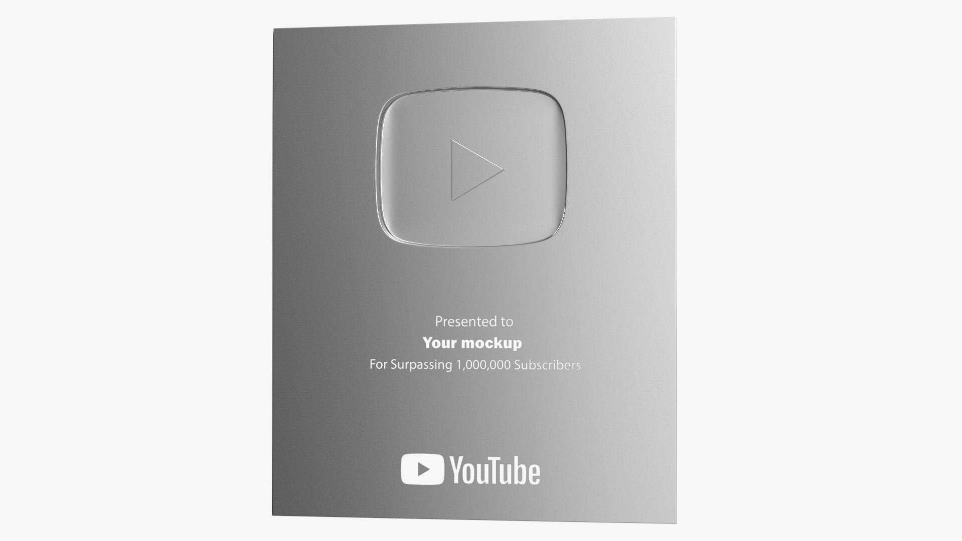 3D Silver Youtube Plaque model - TurboSquid 2164083