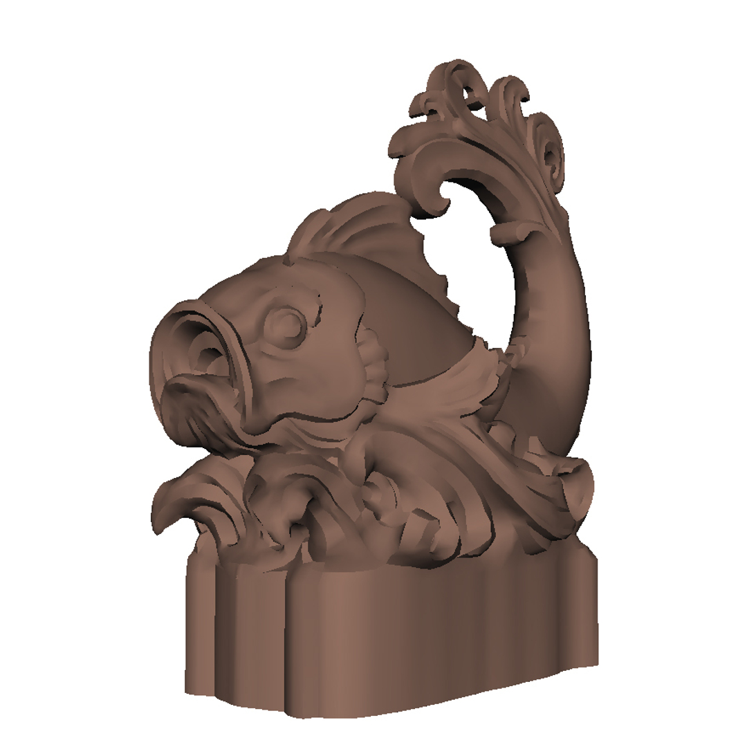 3d model balinesian fish sculpture