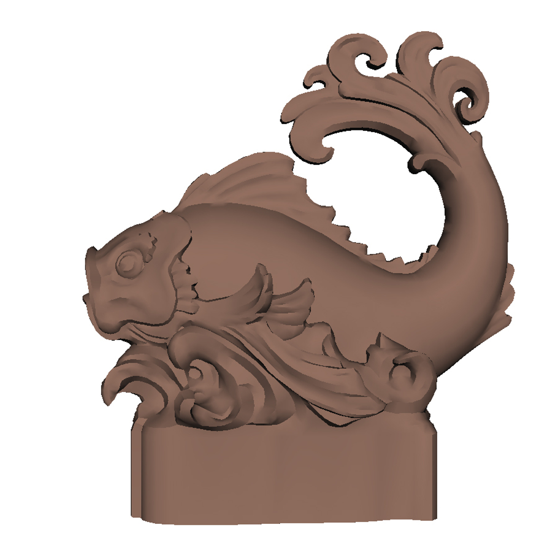 3d model balinesian fish sculpture