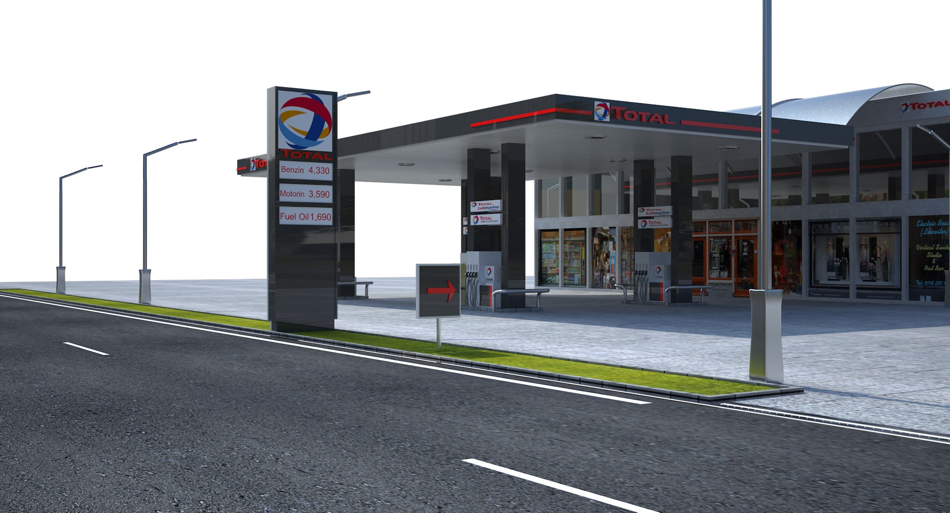 3D Model Total Gas Station - TurboSquid 1155775