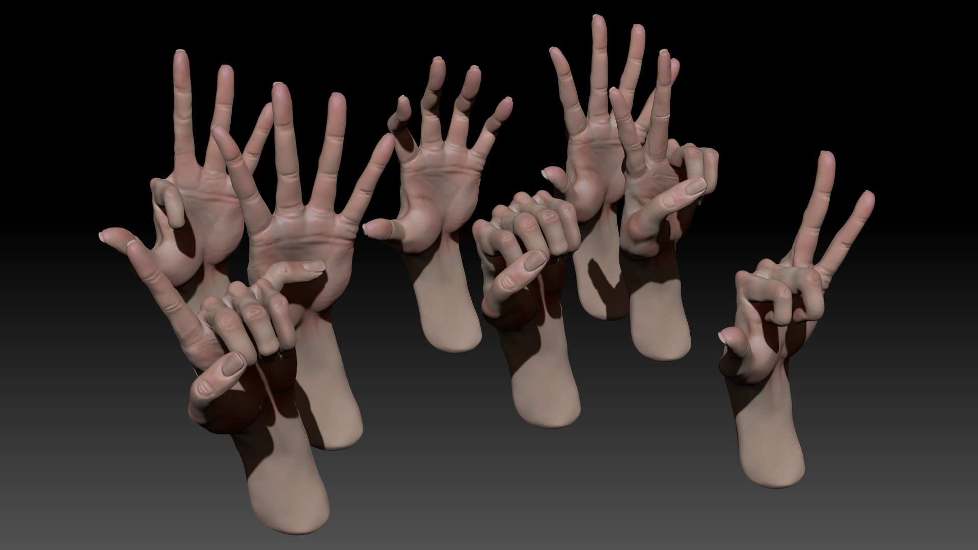 3D Female Pro Hand Gestures Sculpt Project - TurboSquid 2052472