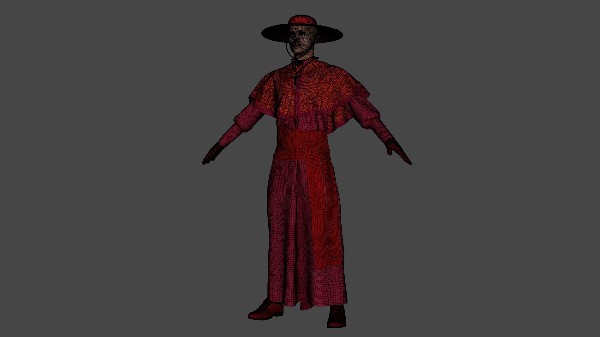 Prelate Priest In Red Rigged Low-poly 3D Model 3D - TurboSquid 2366462