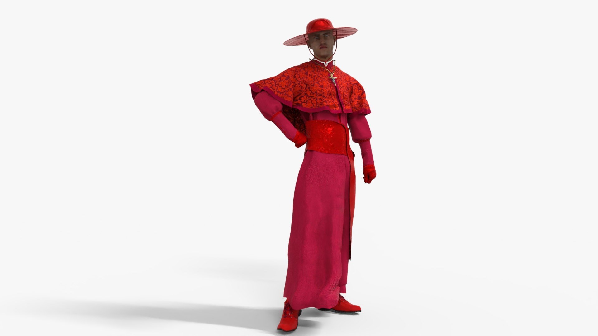 Prelate Priest In Red Rigged Low-poly 3D Model 3D - TurboSquid 2366462