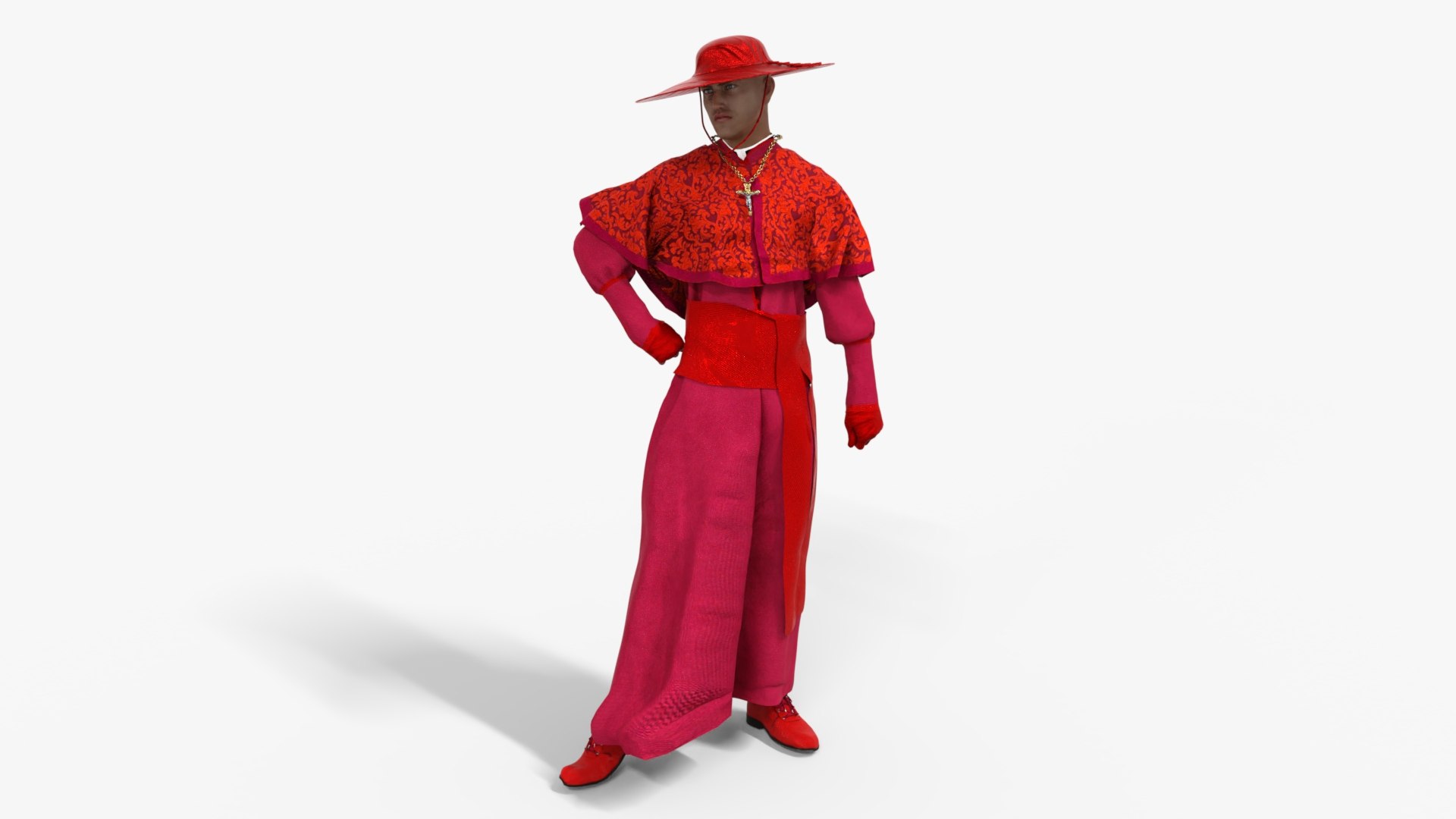 Prelate Priest In Red Rigged Low-poly 3D Model 3D - TurboSquid 2366462