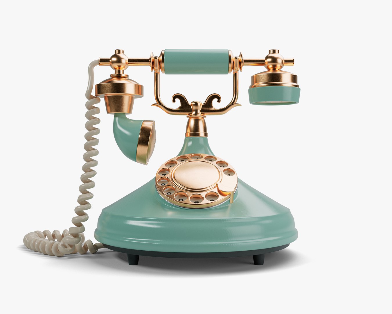Vintage Art Deco Telephone 3D Model - TurboSquid 1920687