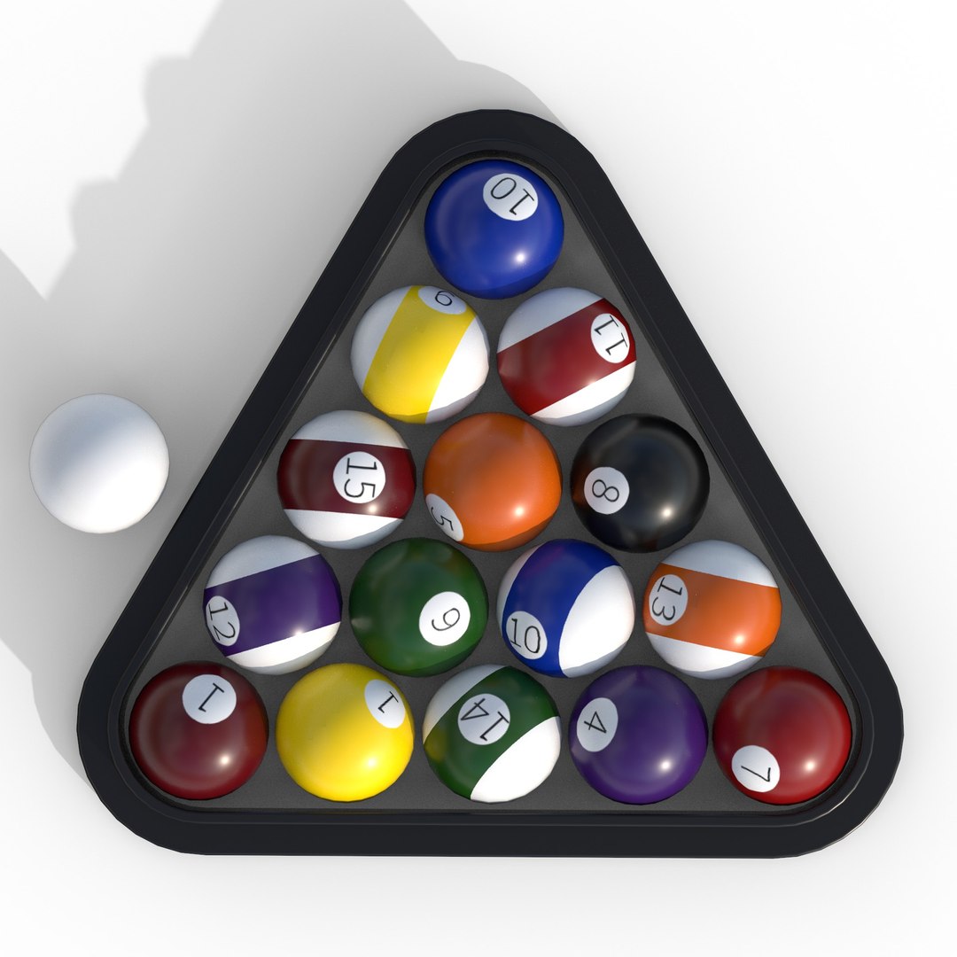 Billiards Balls And Cue Sticks 3D Model - TurboSquid 2124770