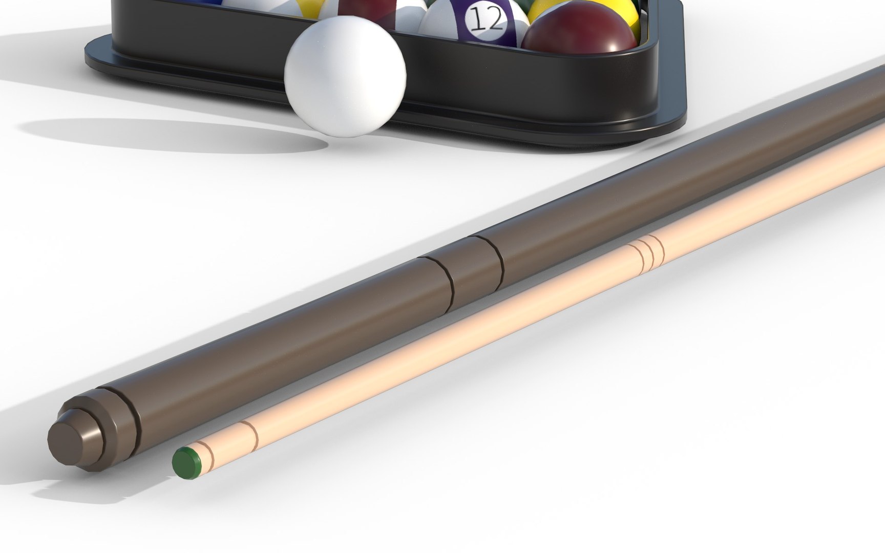 Billiards Balls And Cue Sticks 3D Model - TurboSquid 2124770
