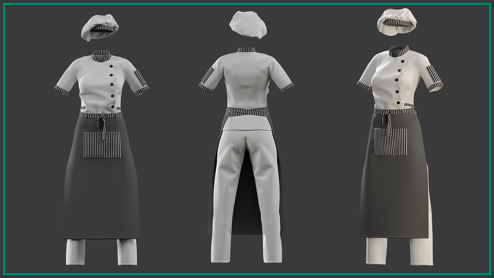 3D Chef Outfit With Texture - TurboSquid 2386818
