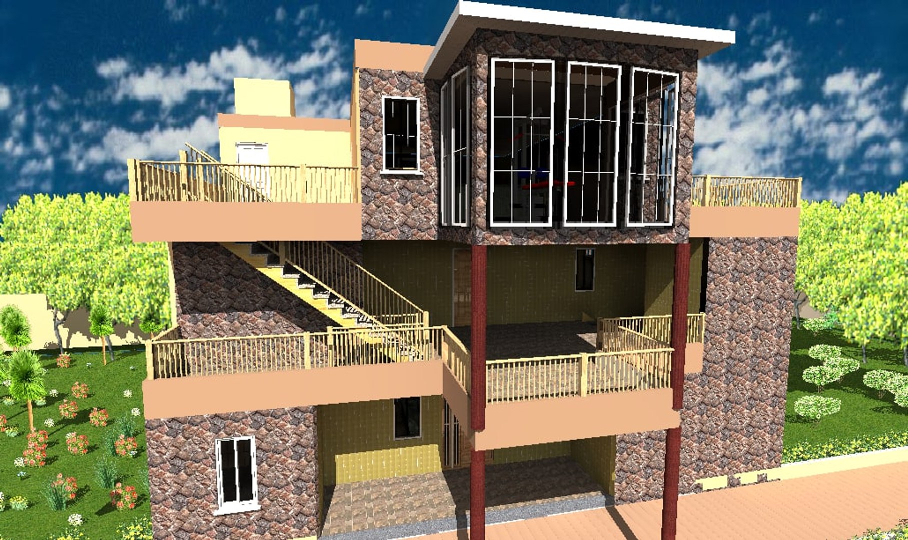 Indian Houses 3d Model