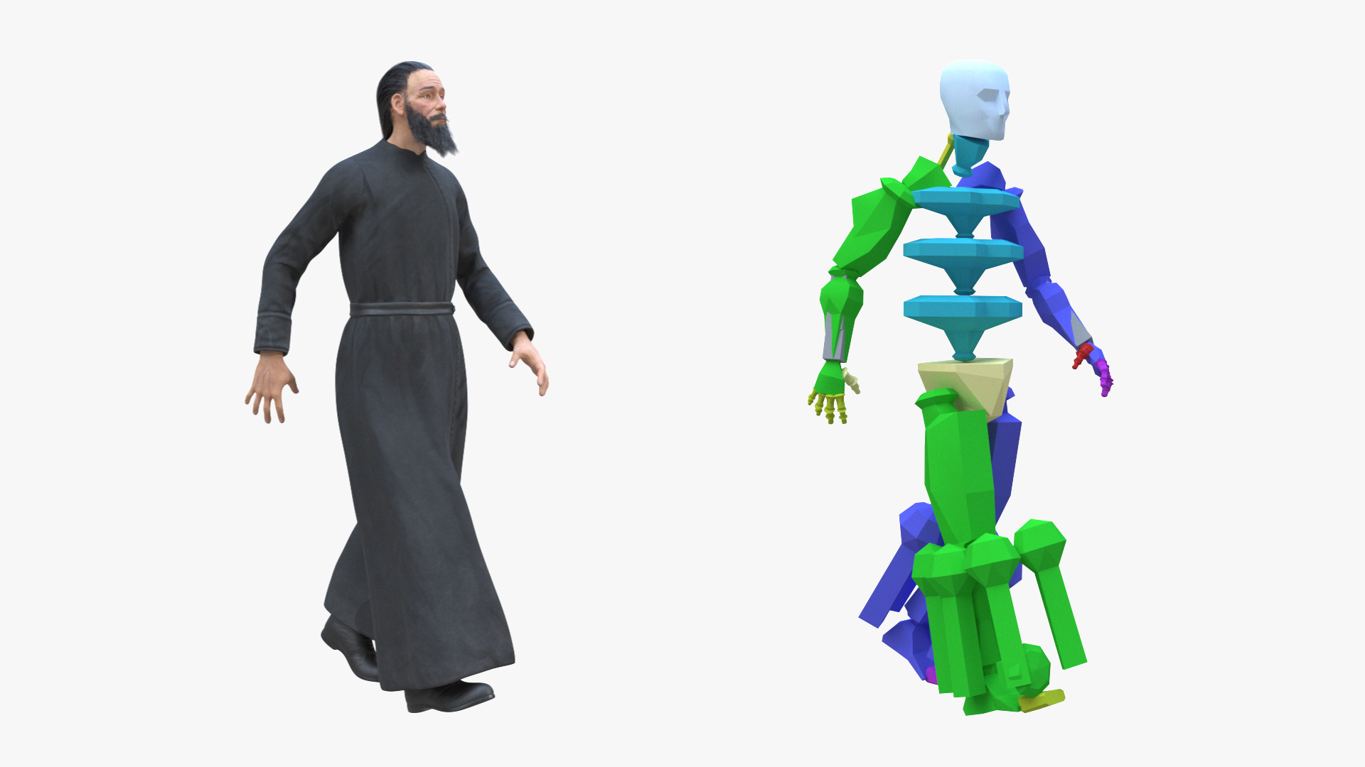 Orthodox Church Monk Wearing Robe Rigged 3D Model - TurboSquid 2320358