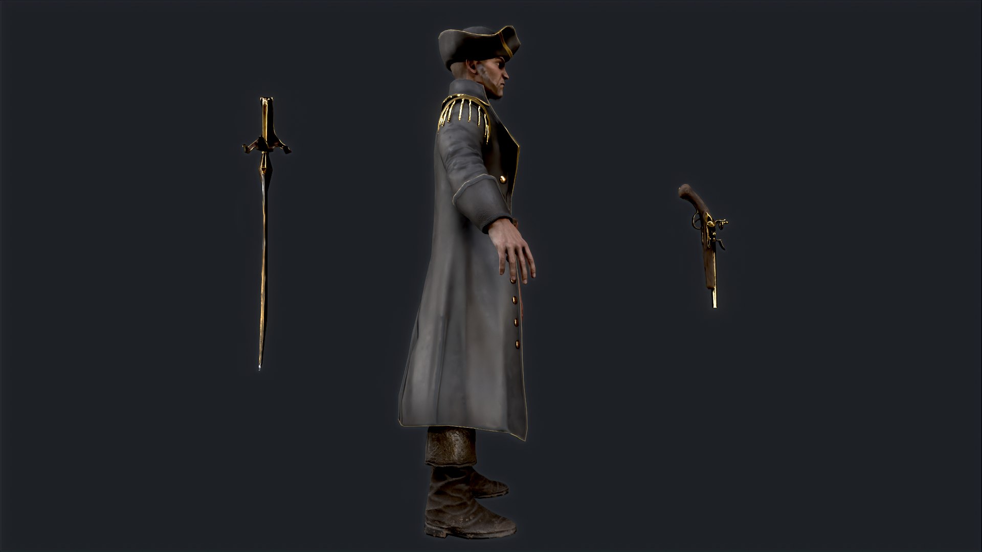 Pirate Captain 3D Model - TurboSquid 2152303