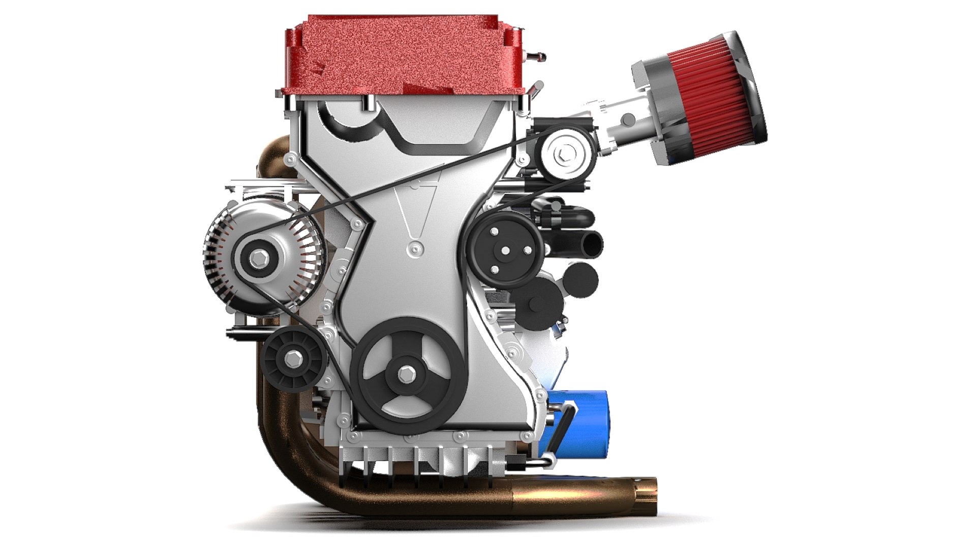 Honda B16B18A VTEC Engine 3D Model - TurboSquid 2307165