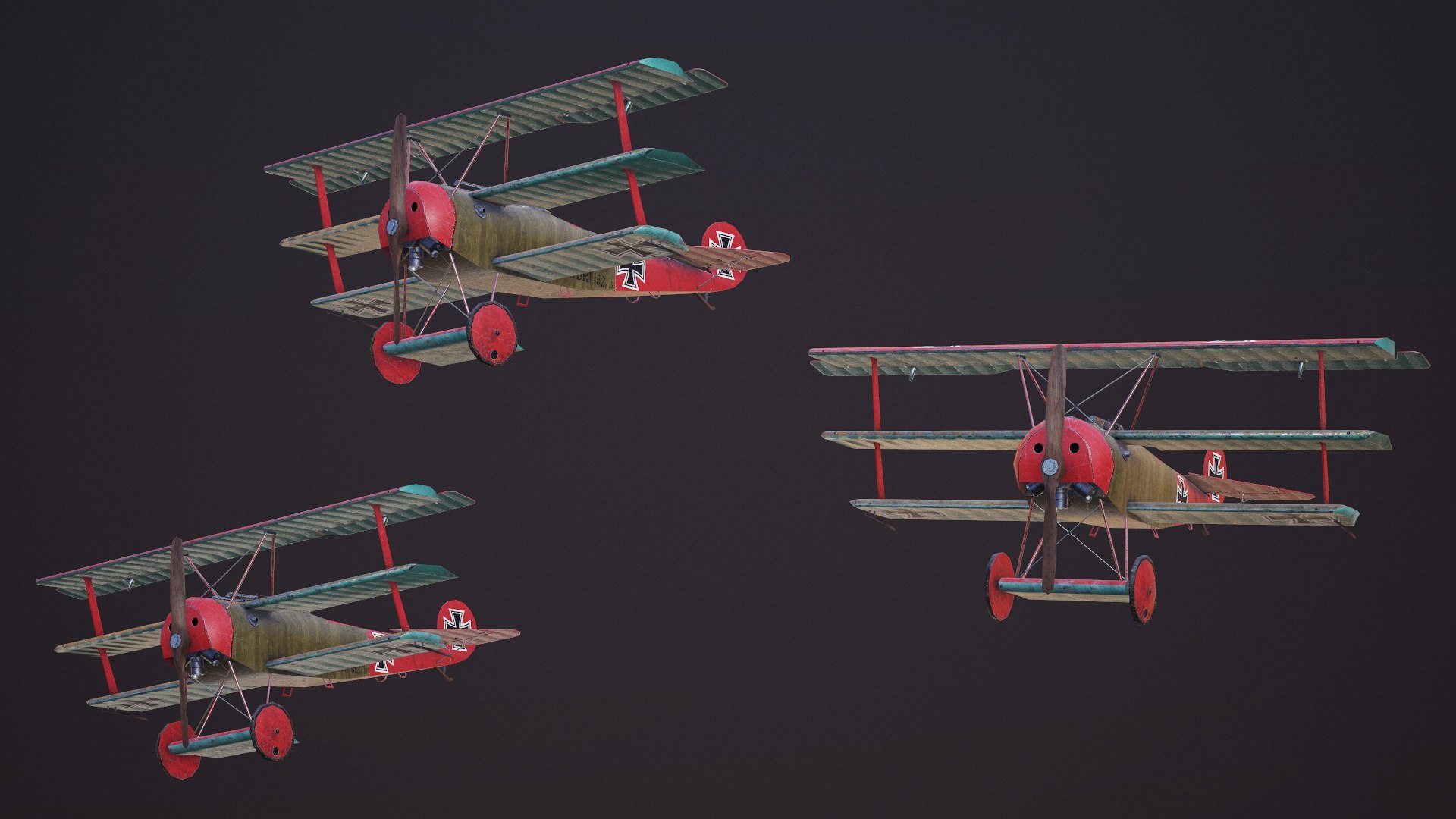 Fokker dr1 triplane ww1 model - TurboSquid 1464775