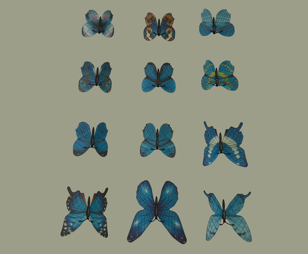 Butterflies 3D model - TurboSquid 1867811