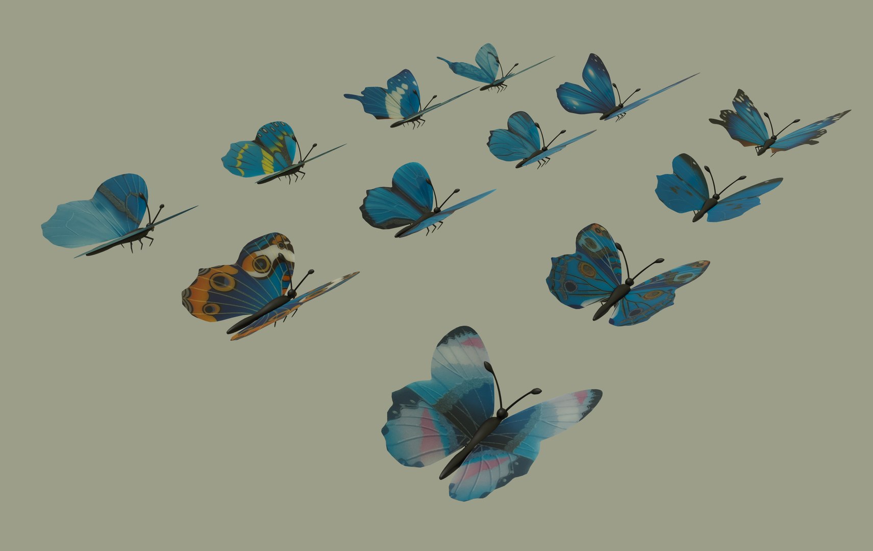 Butterflies 3D Model - TurboSquid 1867811