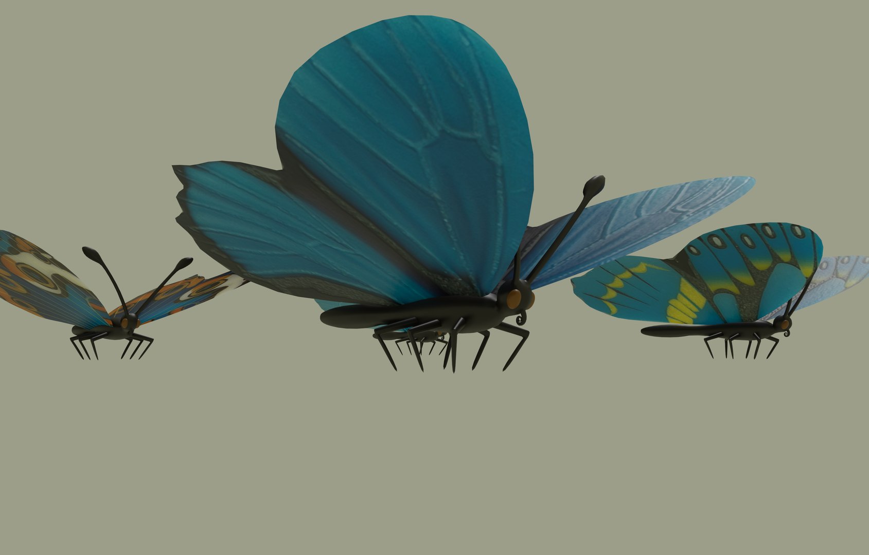 Butterflies 3D Model - TurboSquid 1867811