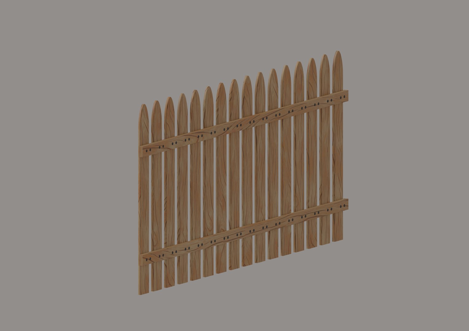 3D Wooden Fence - TurboSquid 2058705