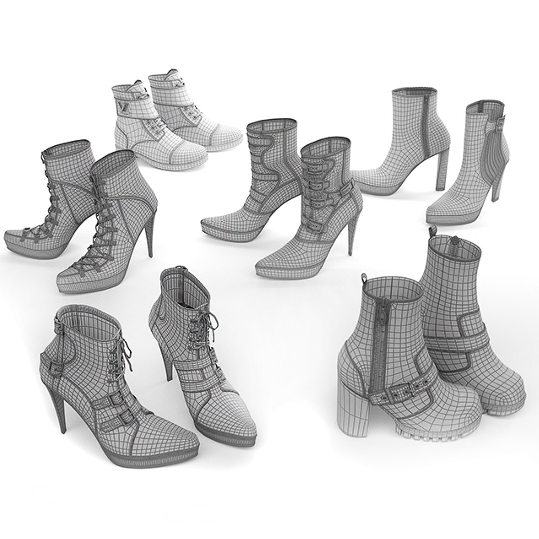6 Pairs Women Shoes 3D Model - TurboSquid 1209337