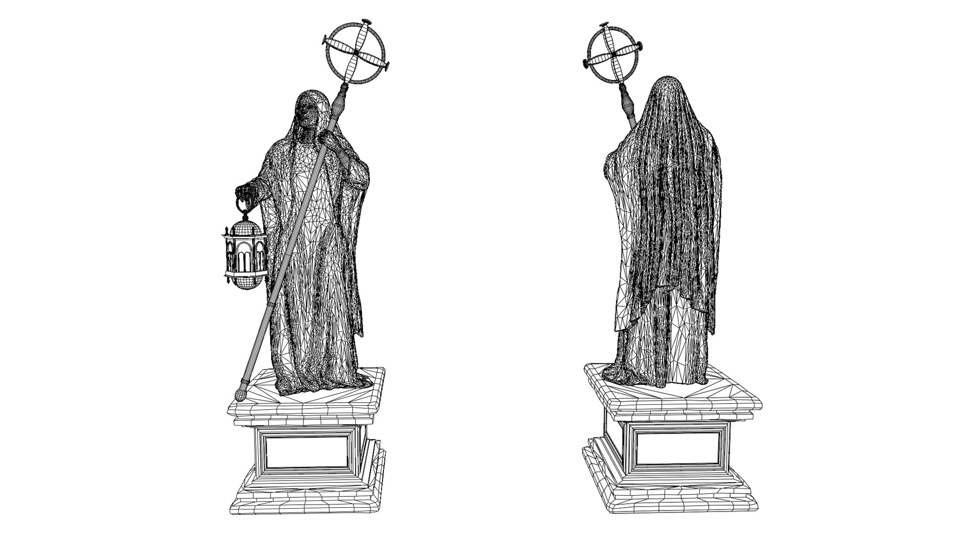 3D Model Holy Priest Statue Game-Ready 3d Model - TurboSquid 2237590