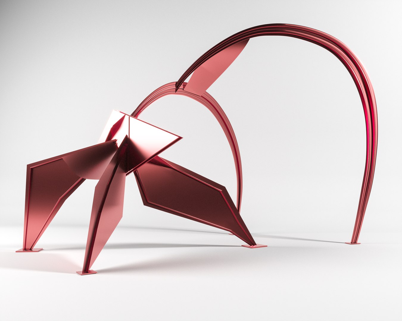 3D Modern Red Sculpture - TurboSquid 1548735