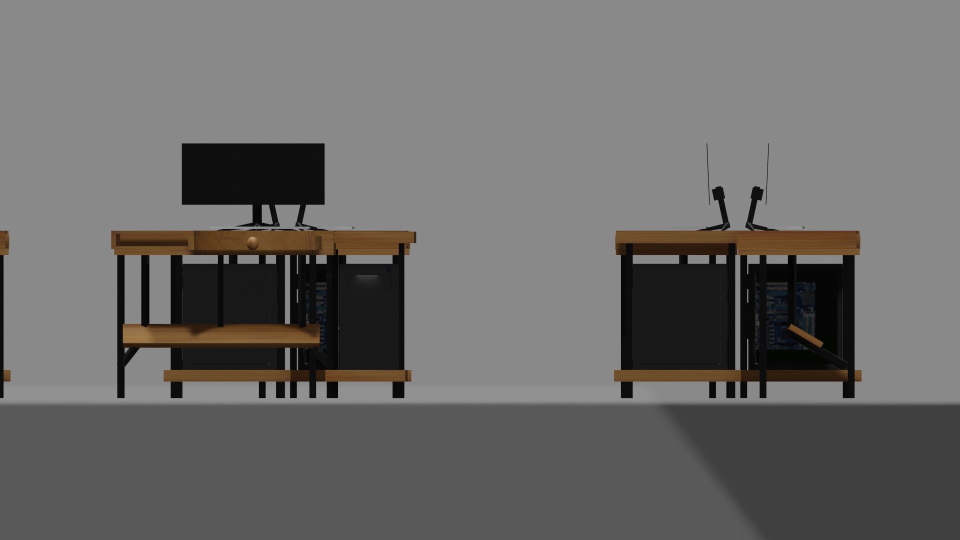 Table Computer Work Simple Furnishings 3D Model - TurboSquid 2029843